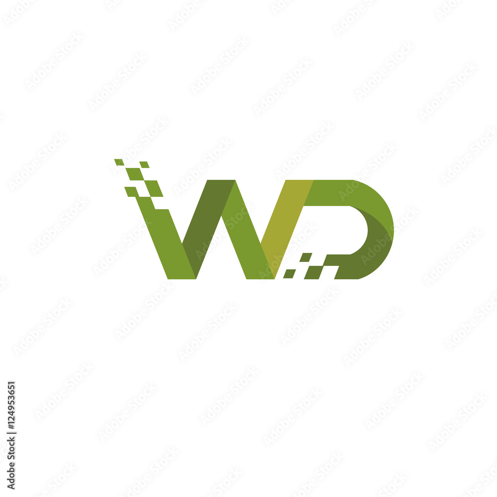 letter WD logo style,creative letter W and D, WD logo vector Stock ...