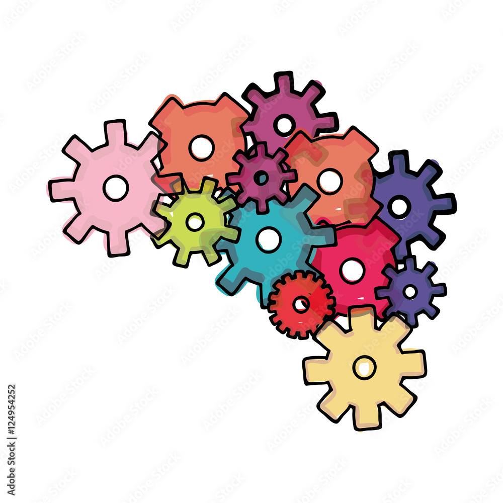colored gear cartoon icon image vector illustration design Stock Vector ...