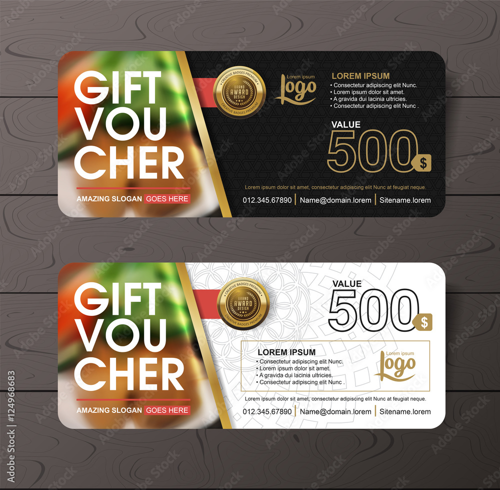 discount voucher template with clean and modern pattern and place for ...