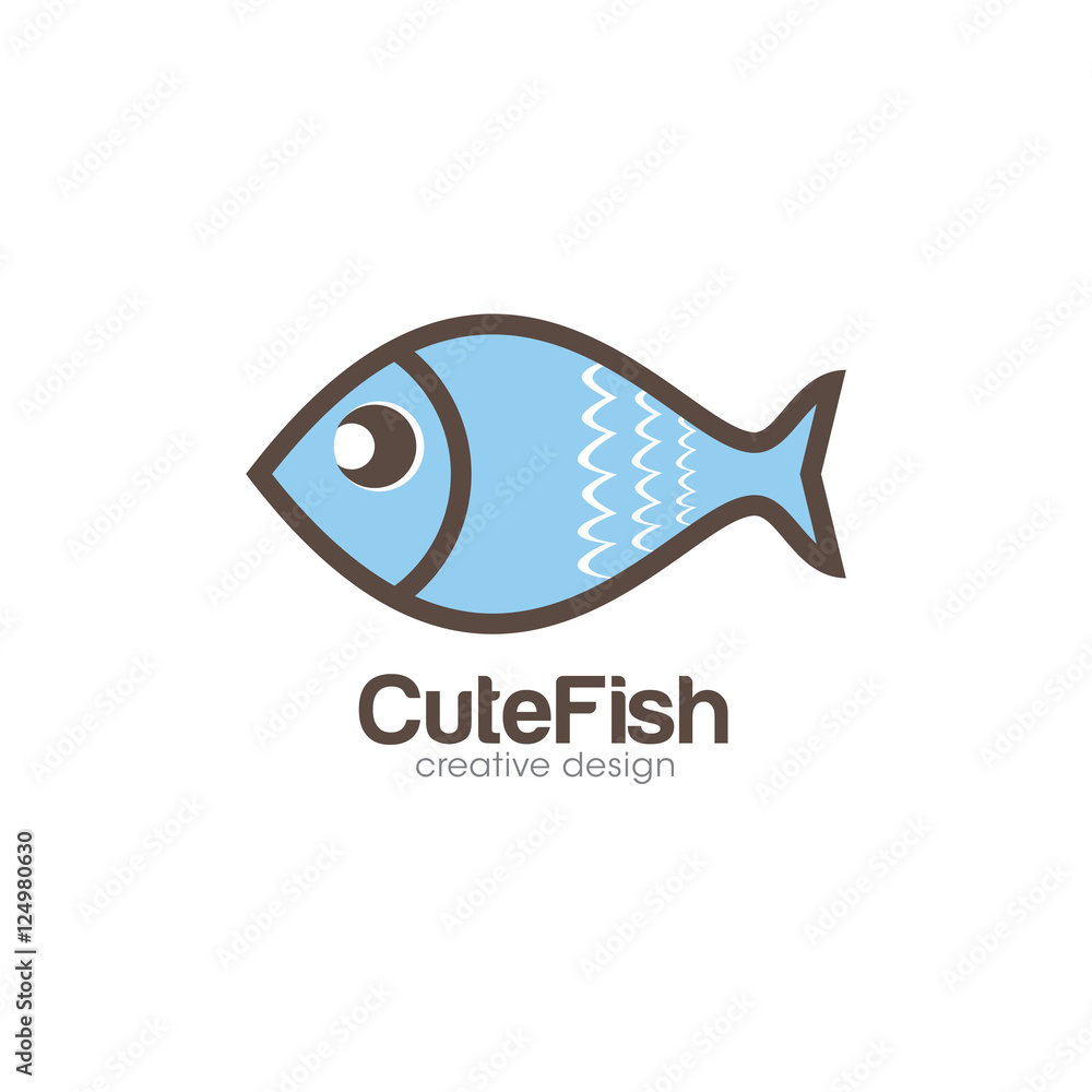Fish Creative Concept. Cute Fish Logo Design Template Stock Vector ...