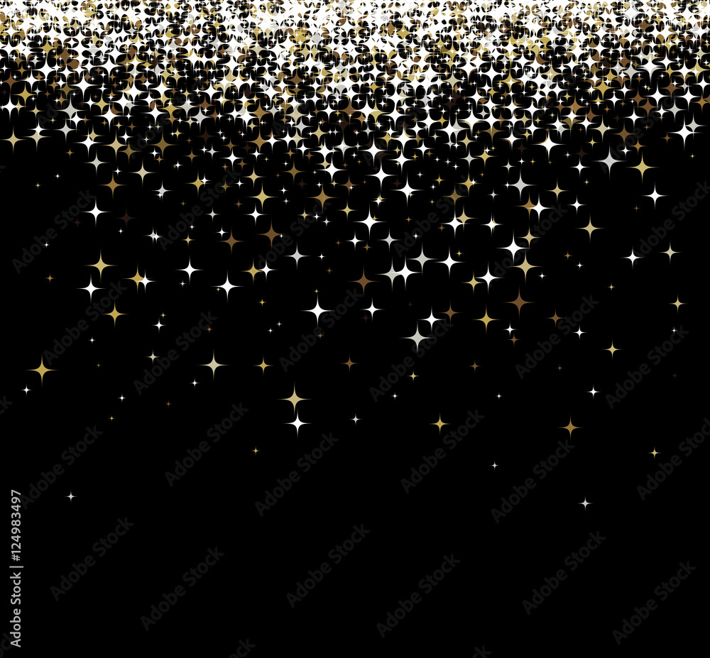 Black shining background with stars. Stock Vector | Adobe Stock
