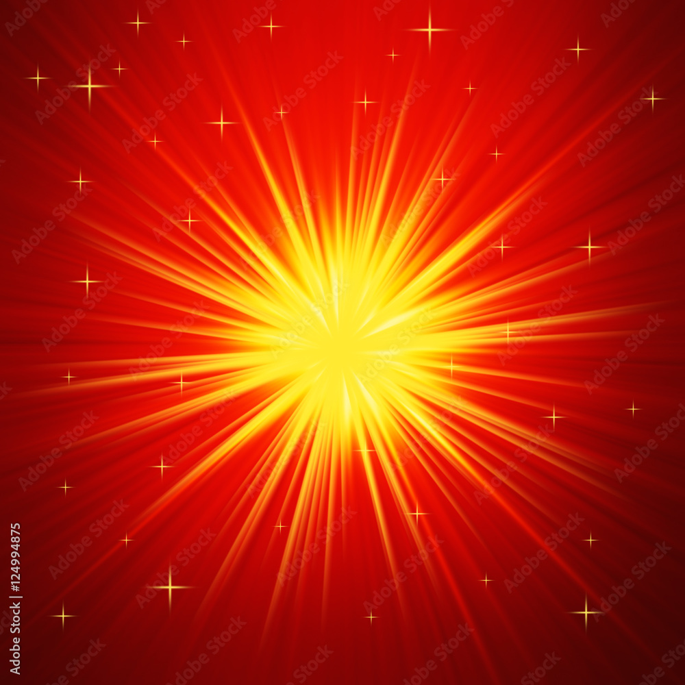 Red and Gold Radial abstract starburst background Stock Illustration ...