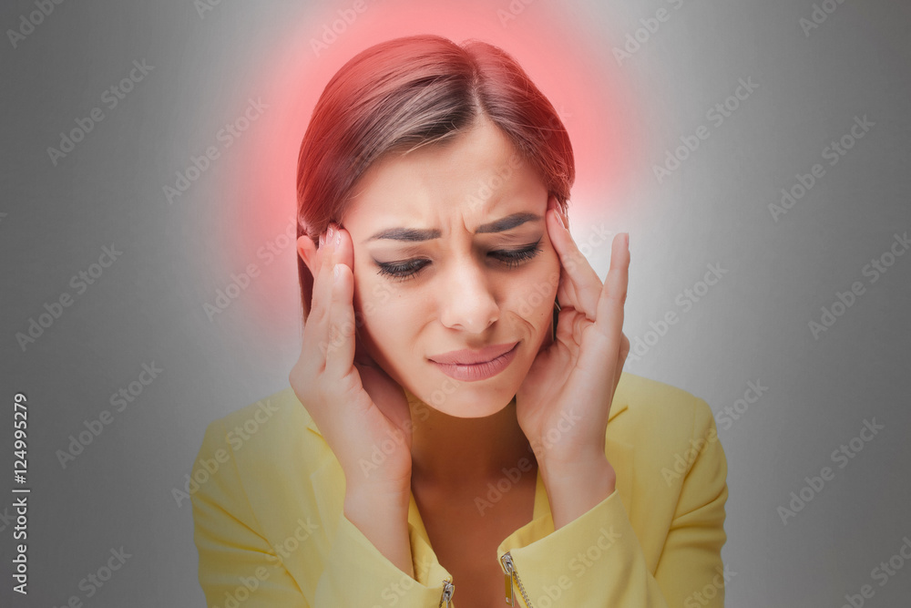 The young woman's portrait with pain emotions Stock Photo | Adobe Stock
