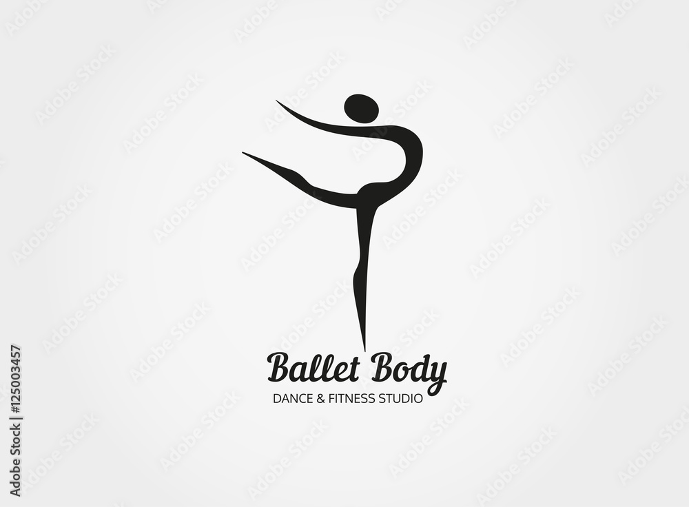 Fototapeta Dance icon concept. Ballet Body studio design template ...