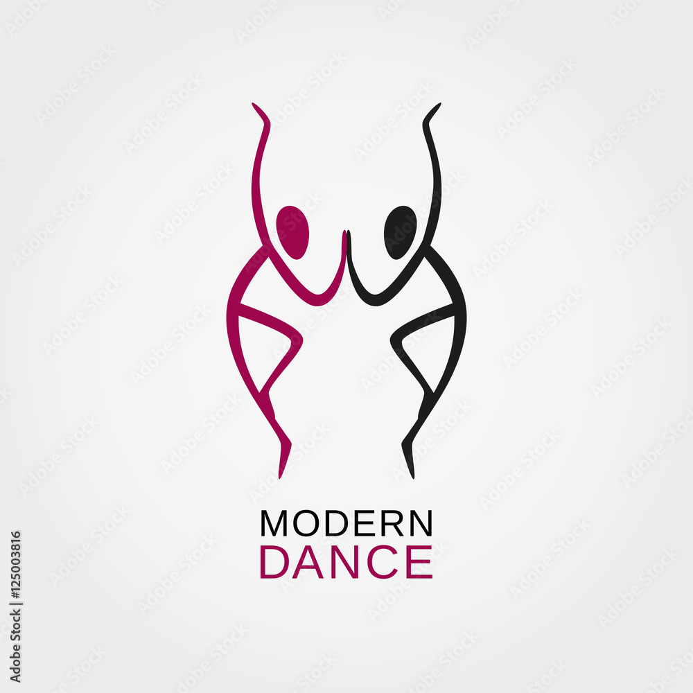 Dance icon concept. Character logo. Modern ballet studio design ...