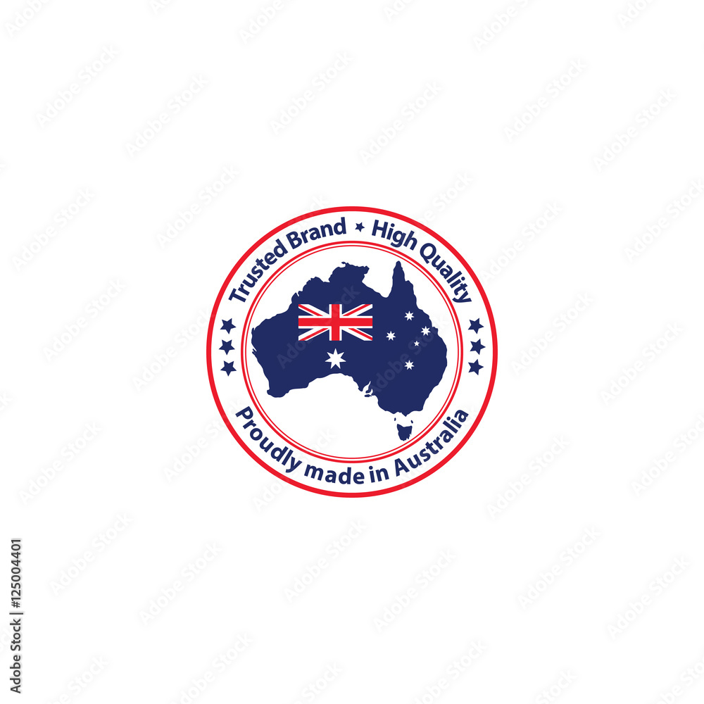 Proudly made in Australia, Trusted Brand, High Quality stamp / sticker ...