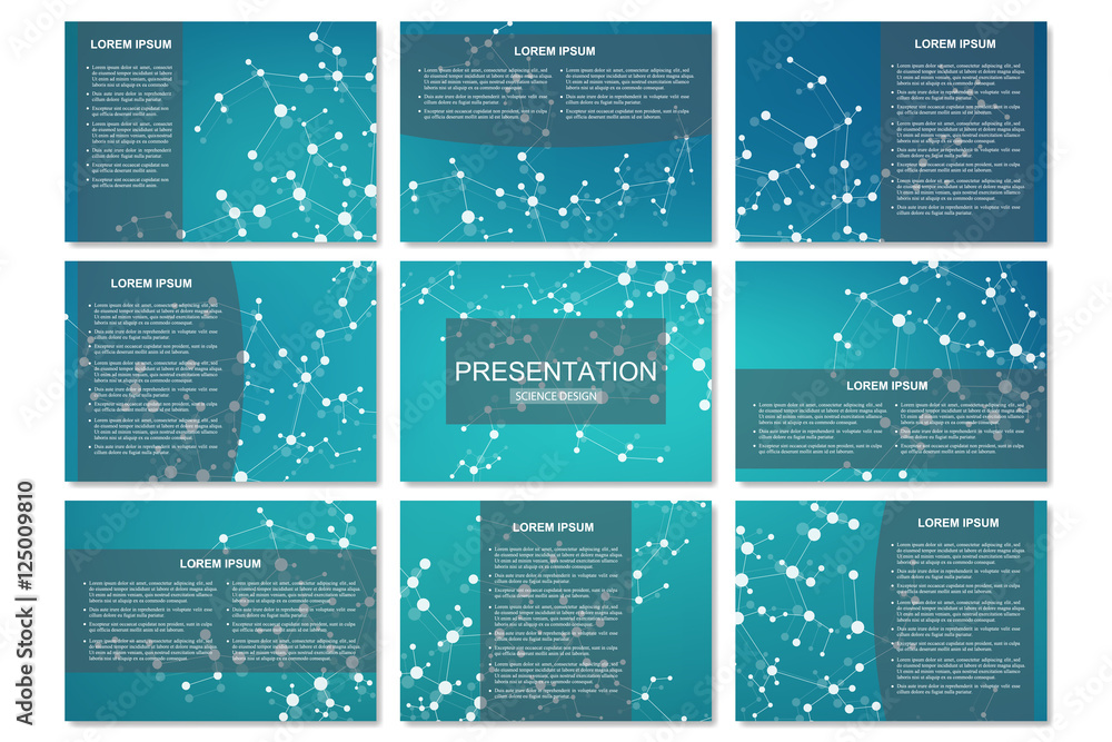 Set of modern business presentation templates in A4 size. Connection ...