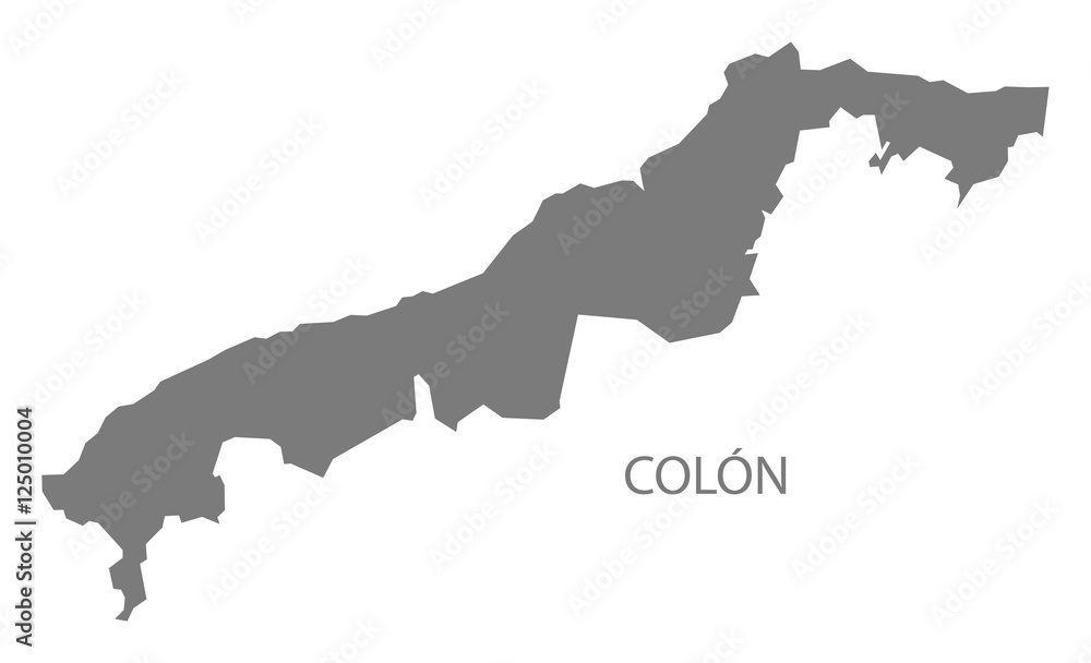 Colon Panama Map grey Stock Illustration | Adobe Stock