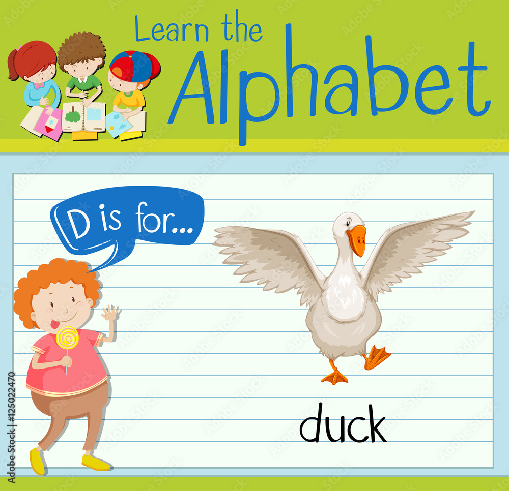 Flashcard letter D is for duck Stock-Vektorgrafik | Adobe Stock Flashcard letter D is for duck Stock-Vektorgrafik | Adobe Stock