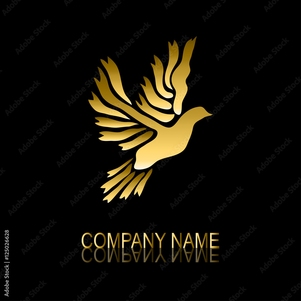 golden dove symbol Stock Vector | Adobe Stock
