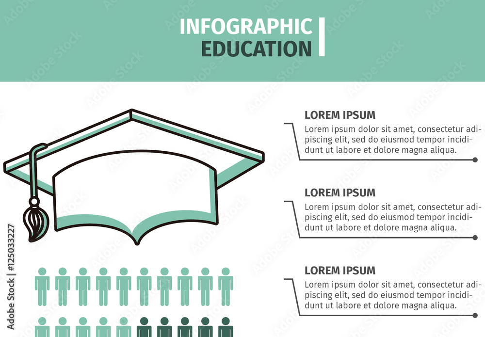 Global Education and Graduation Infographic with Hand Drawn Style Icons ...