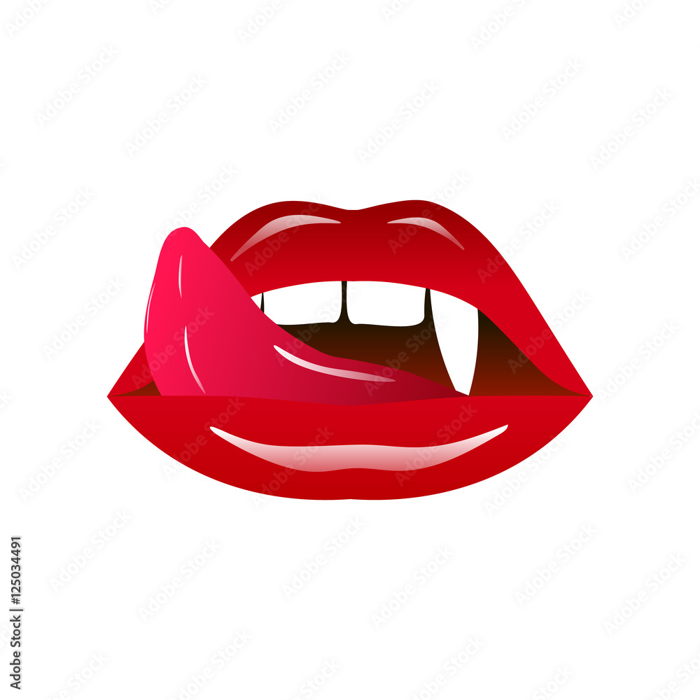 Vampire lips vector illustration Stock Vector | Adobe Stock