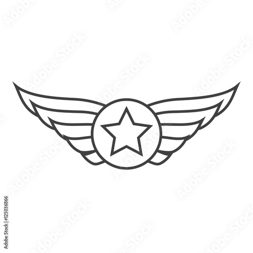 Aviation outline emblem, badge or logo. Military and civil aviation ...