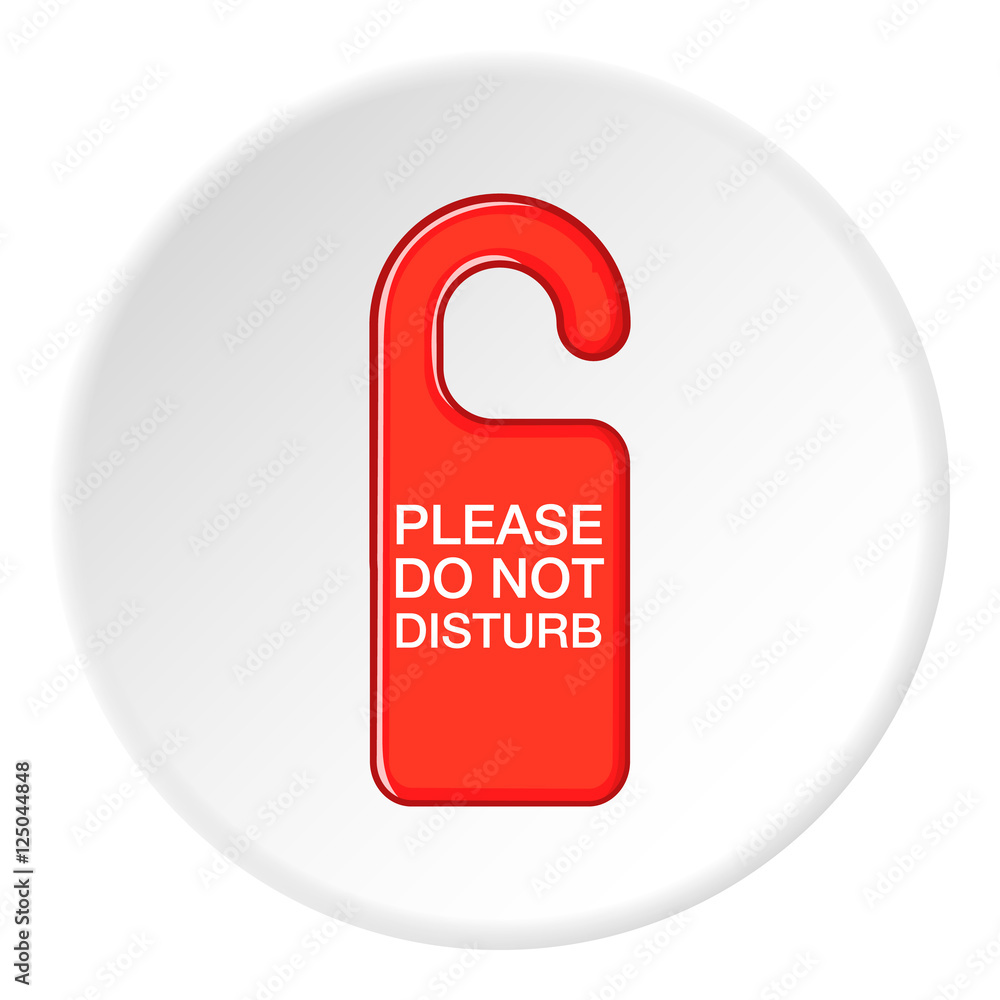 Do not disturb red sign icon. Cartoon illustration of do not disturb ...