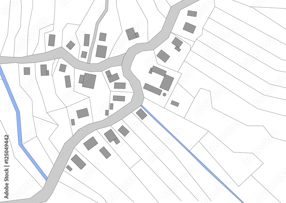 Cadastral Map Stock Illustration | Adobe Stock
