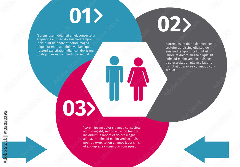 Data by Gender Infographic with Pictograms and Pie Charts Stock ...
