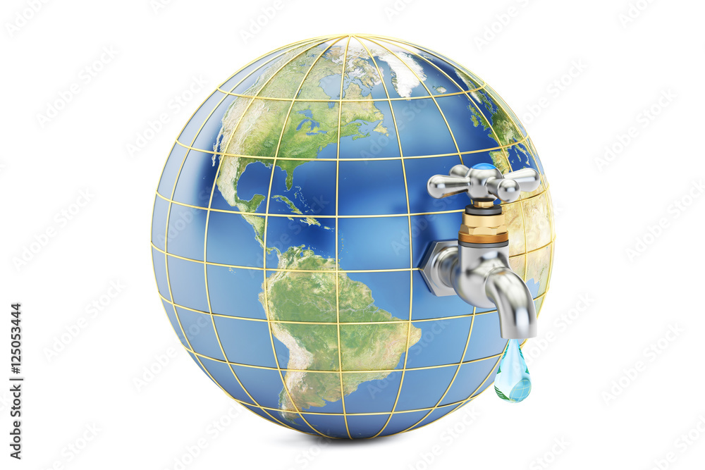 Save water, save earth concept. 3D rendering Stock Illustration | Adobe ...