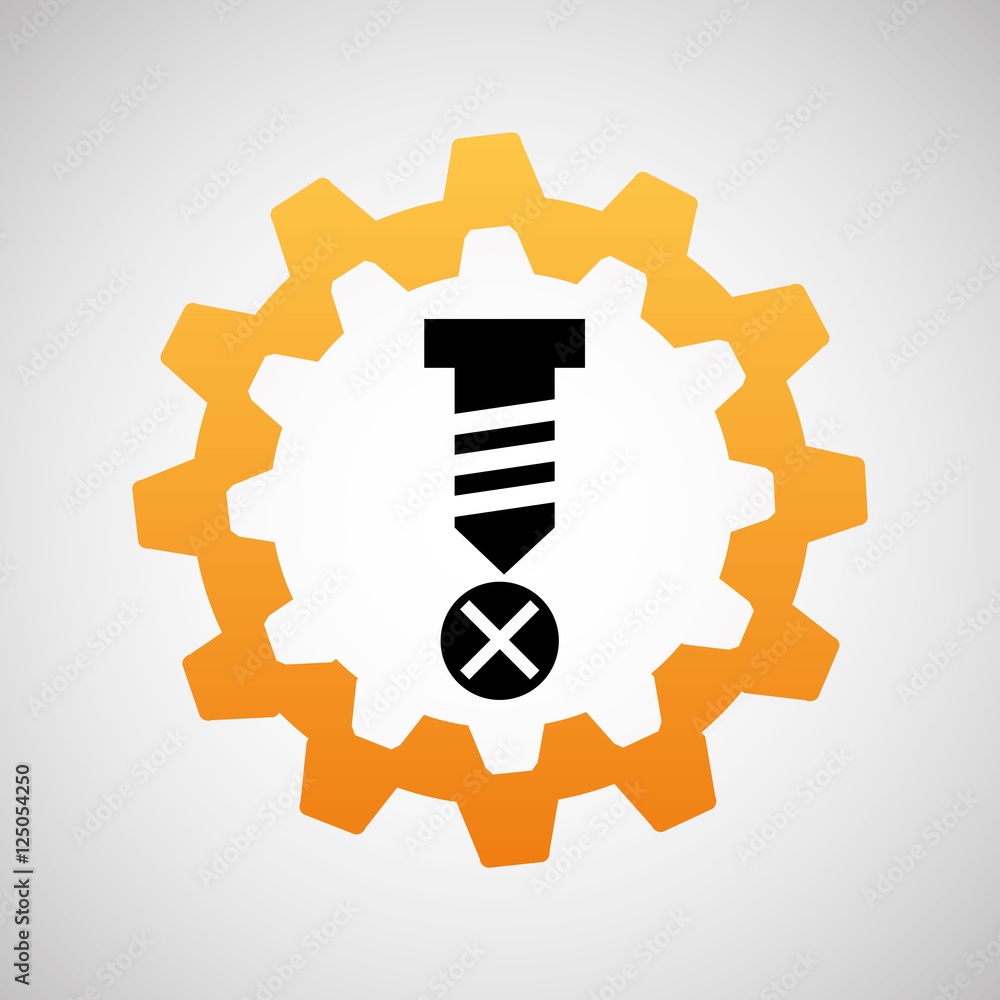 construction gear icon screw fixing vector illustration eps10 Stock ...