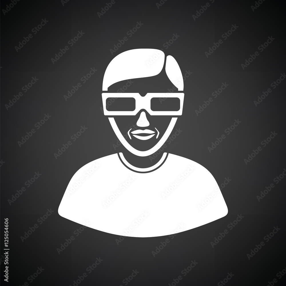 Man with 3d glasses icon Stock Vector | Adobe Stock