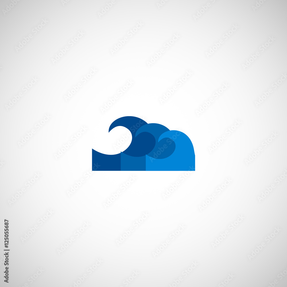 Ocean Wave Logo Design Stock Vector | Adobe Stock