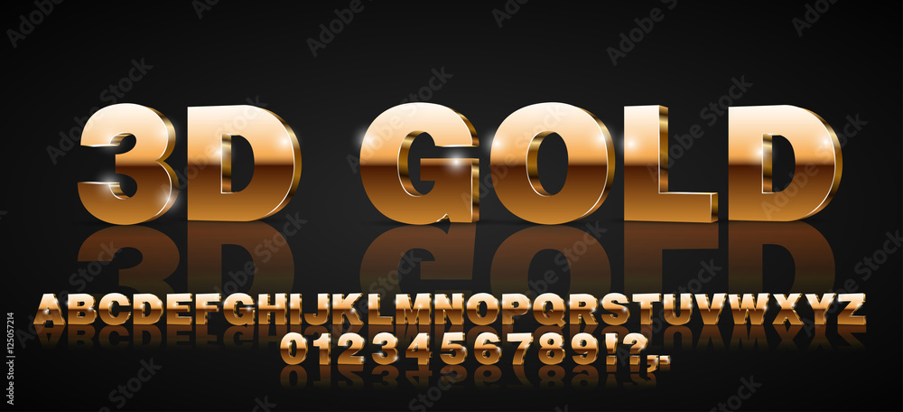 3d vector font Stock Vector | Adobe Stock