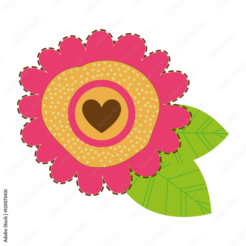flower with heart icon image vector illustration design Stock Vector ...