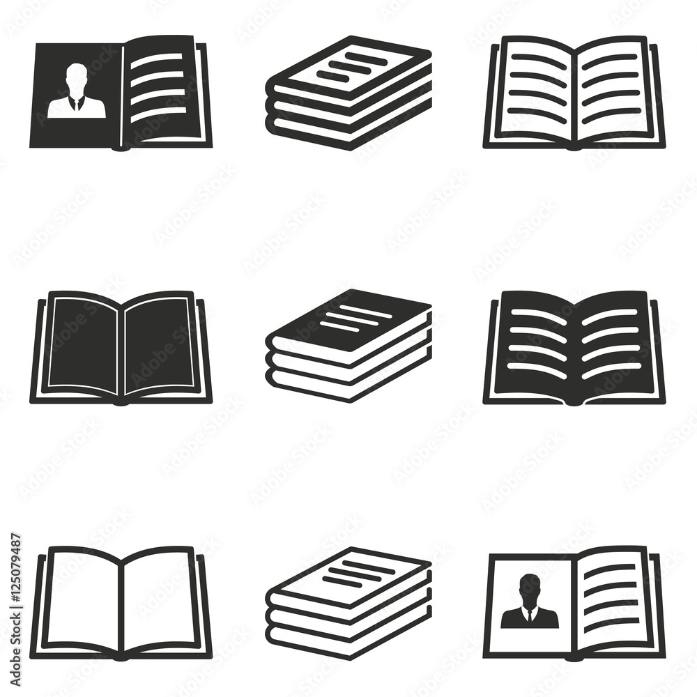 Book icon set. Stock Vector | Adobe Stock