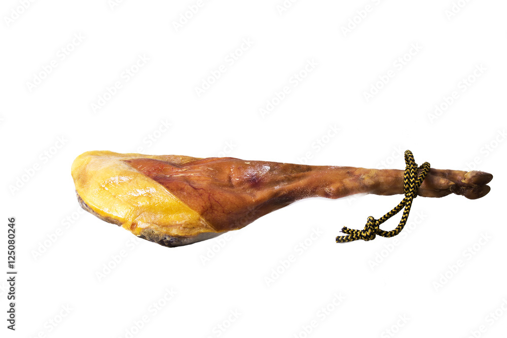 jamon iberico isolated leg foto de Stock | Adobe Stock