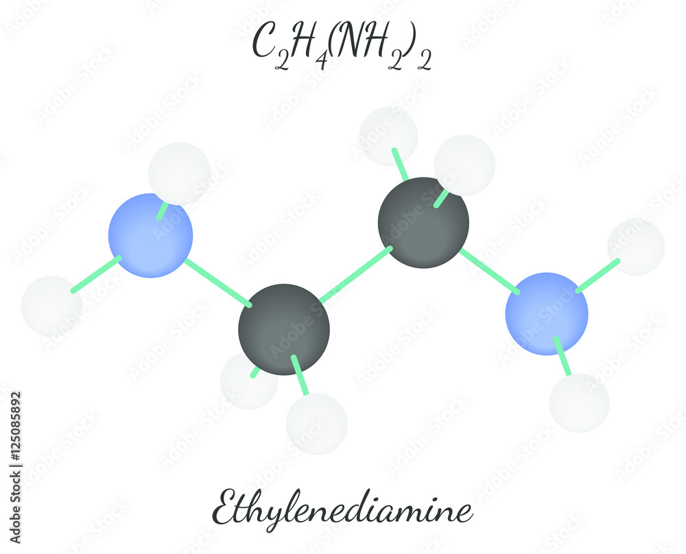 Ethylenediamine C2H8N2 molecule Stock Vector | Adobe Stock