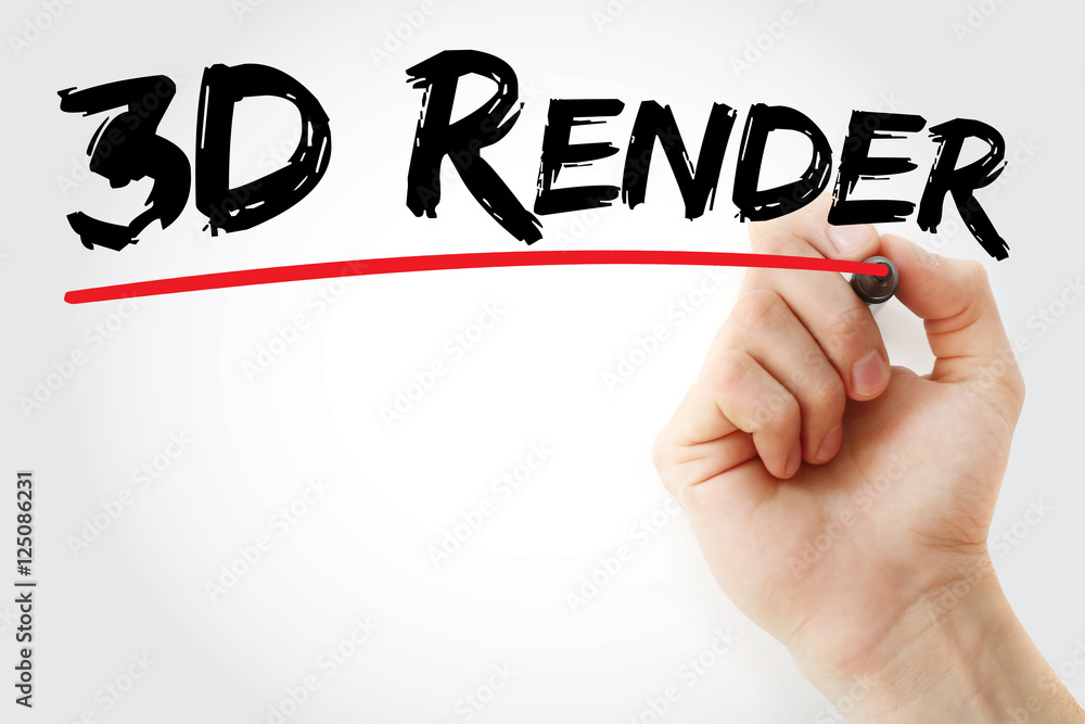 Hand writing 3D render with marker, concept background Stock Photo ...