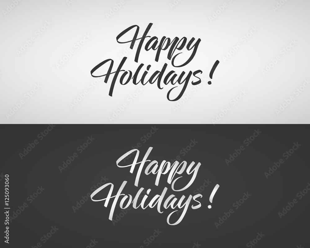 Happy Holidays text and lettering. Holiday typography Vector ...