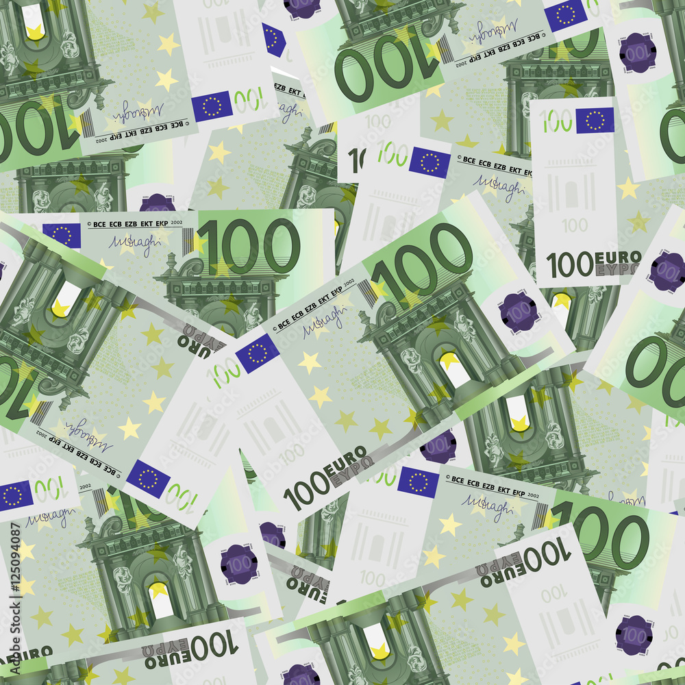 100 Euro bills seamless. Seamless texture of stylized one hundred euro ...