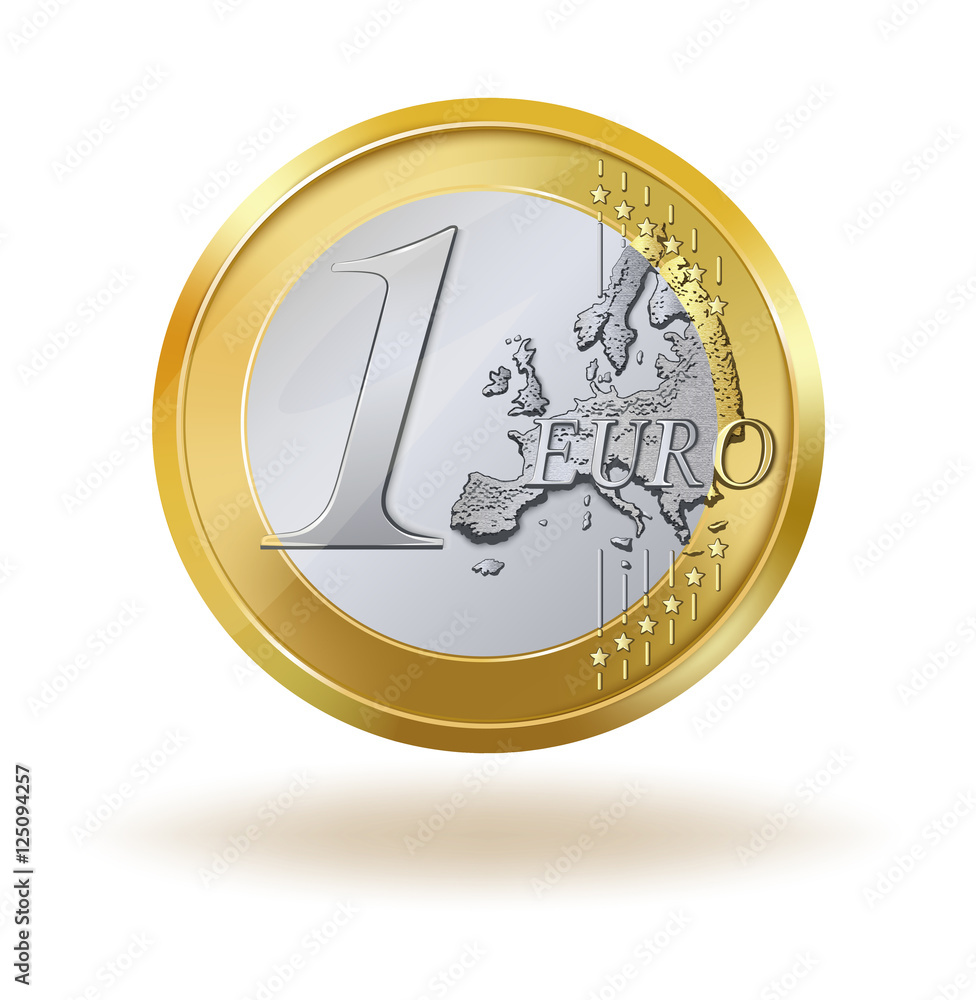 One euro coin. 1 euro coin isolated on white background. Vector ...