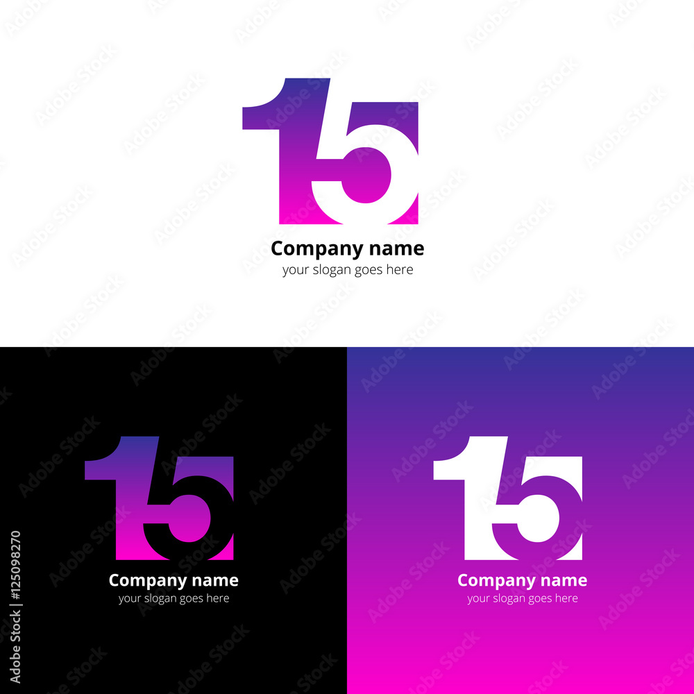 Vettoriale Stock 25 logo icon flat and vector design template. Monogram ...