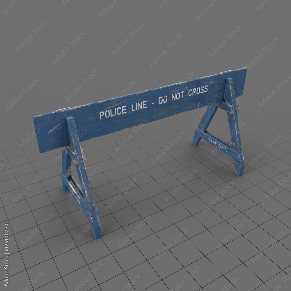 Police Barrier 1 Stock 3D asset | Adobe Stock
