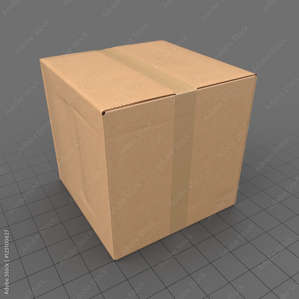 Cardboard Box 3 Stock 3D asset | Adobe Stock