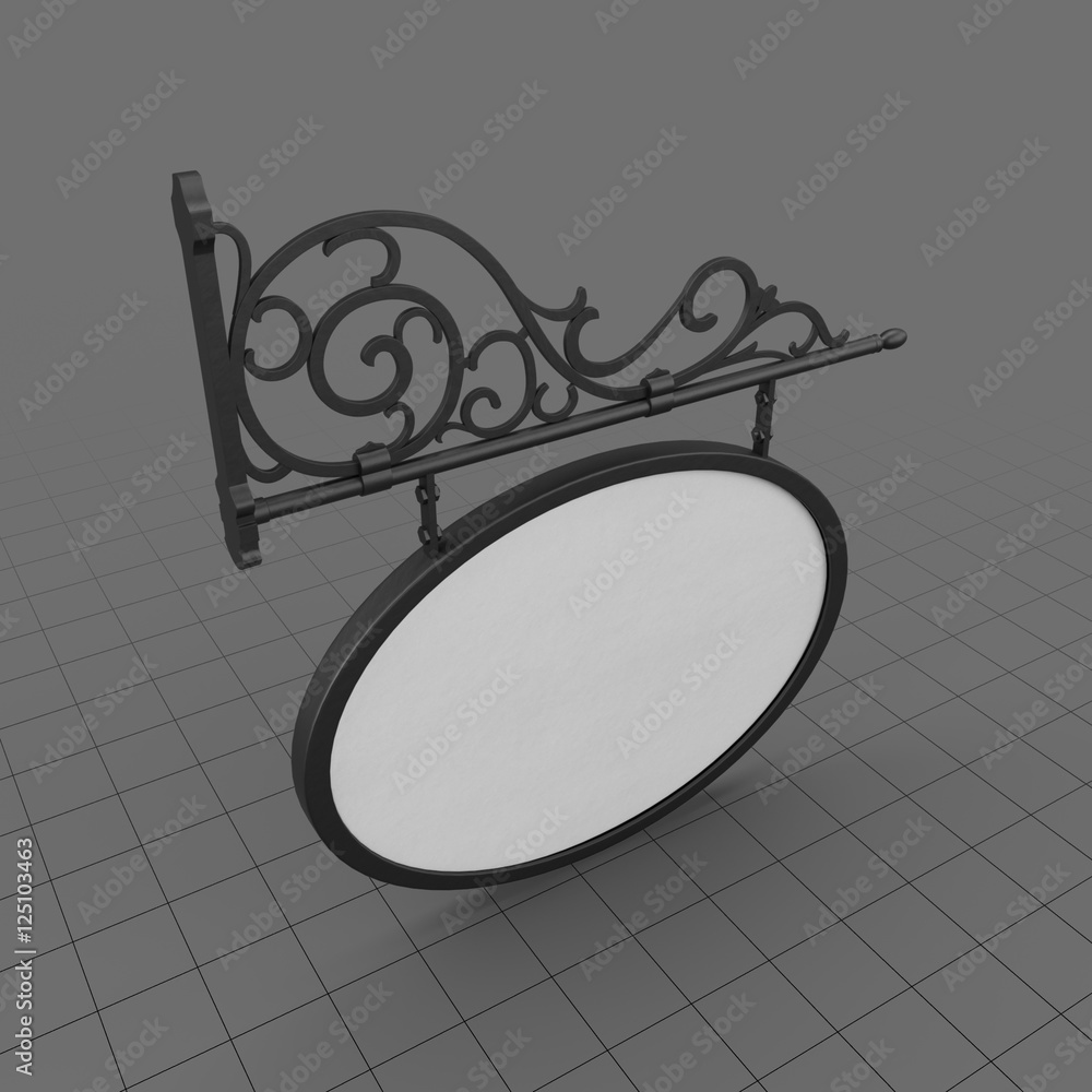 Outdoor Ornate Sign Stock 3D asset | Adobe Stock