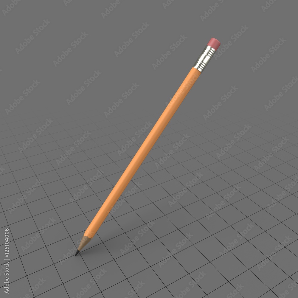 Pen With Eraser Stock 3D asset | Adobe Stock