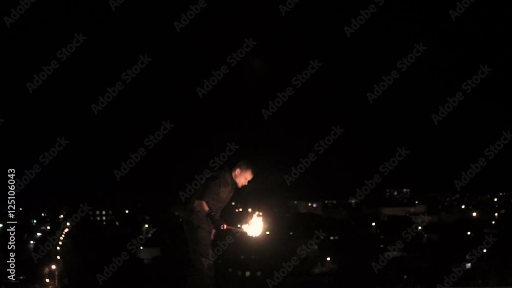 Man breathing fire Stock Video | Adobe Stock