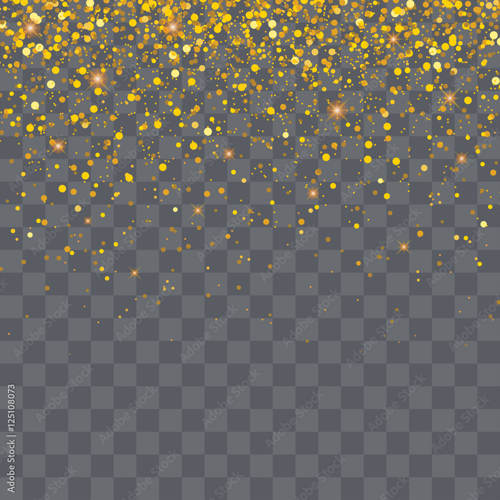 Vector gold glitter particles background effect for greeting Stock ...