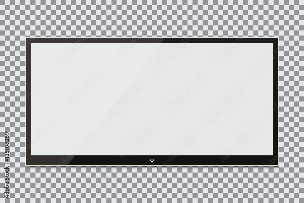 Blank screen. Realistic tv plasma on a transparent background Stock ...