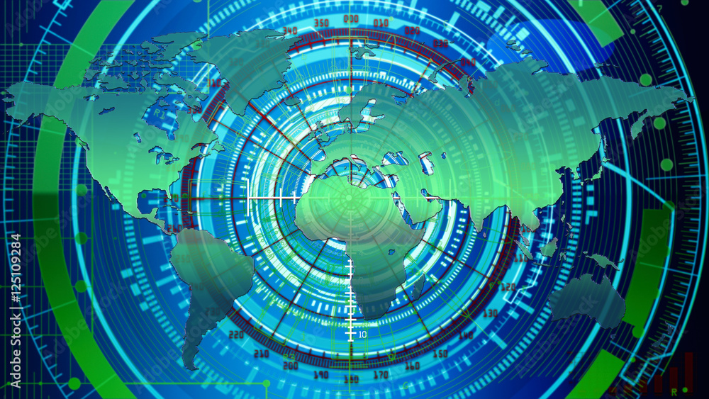 digital cyber world map technology concept, abstract background Photos ...