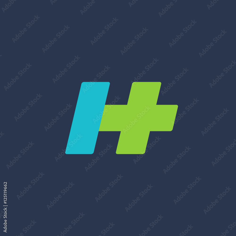 Letter H cross plus logo icon design template elements Stock Vector ...