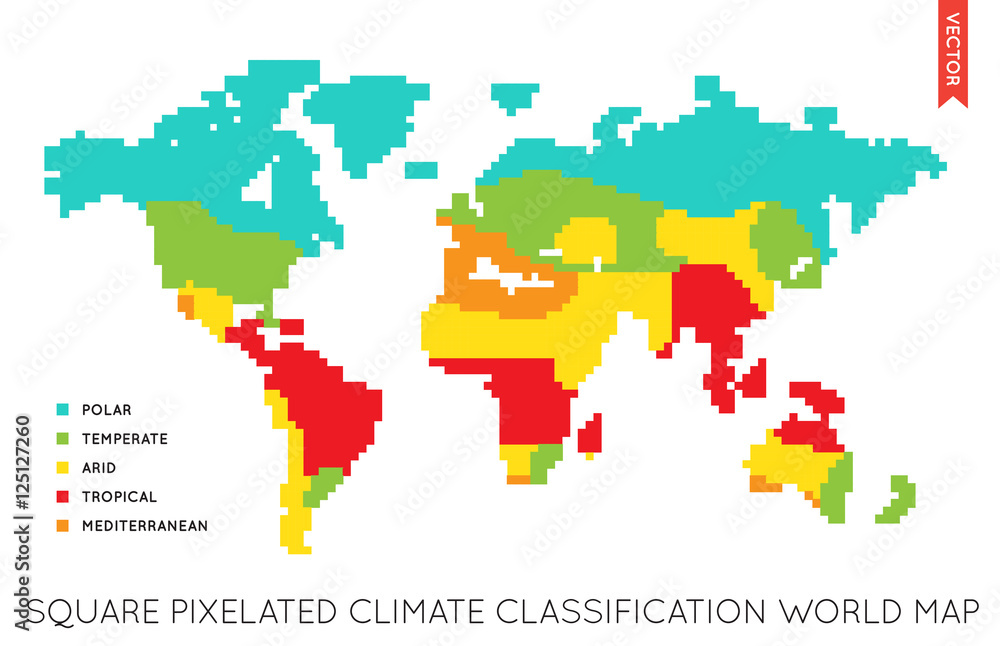 Fototapeta mapa świata dla dzieci Vector Flat World Map Infographic. Map of the World ...