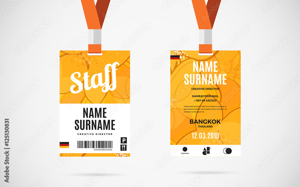 staff id card set vector design illustration Stock Vector | Adobe Stock