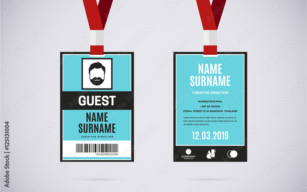 Guest id card set vector design illustration Stock Vector | Adobe Stock