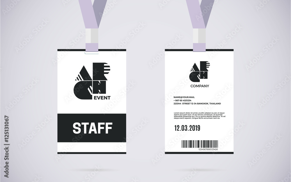 staff id card set vector design illustration Stock Vector | Adobe Stock