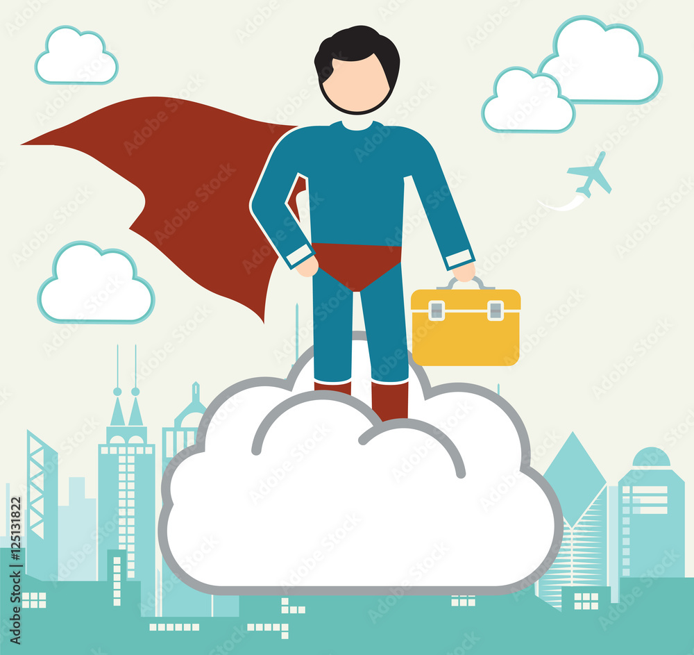 Superman Cloud Support Stock Vector | Adobe Stock