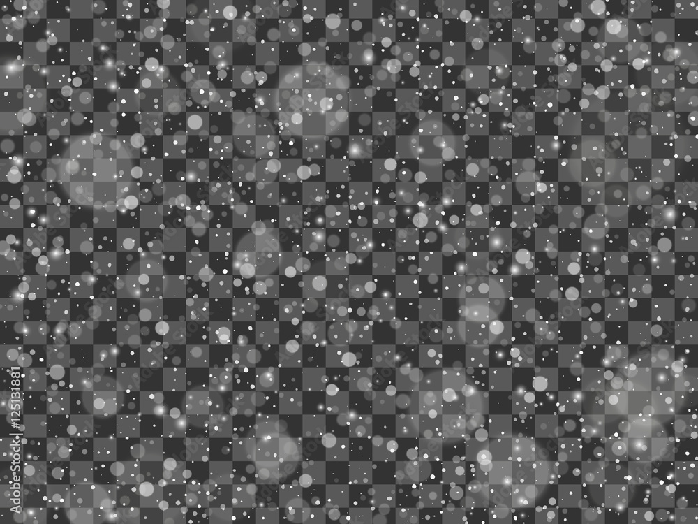 Falling snow texture on a transparent background. Vector illustration ...