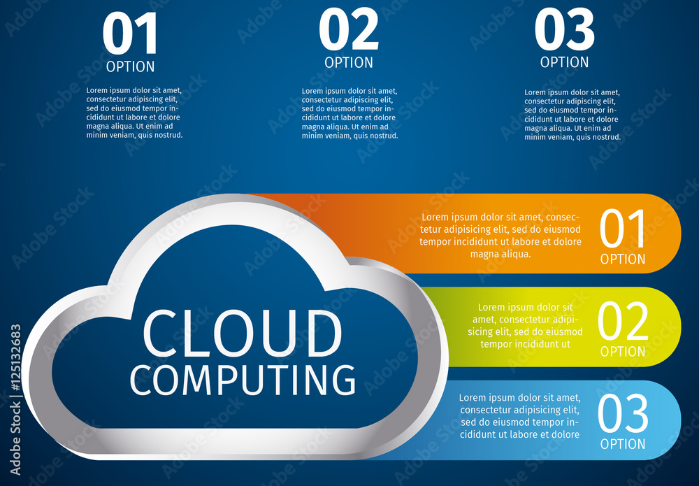 Blue And White Cloud Network Data Download Template Design Stock ...
